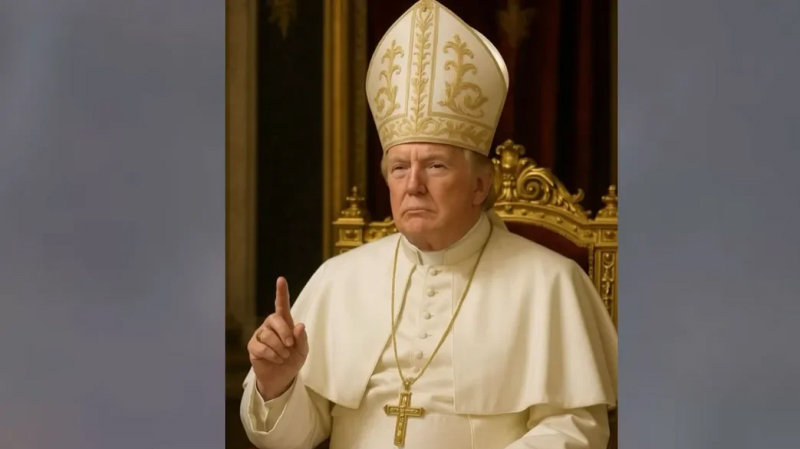 ترامب يظهر بزي بابا الفاتيكان! – Assarih